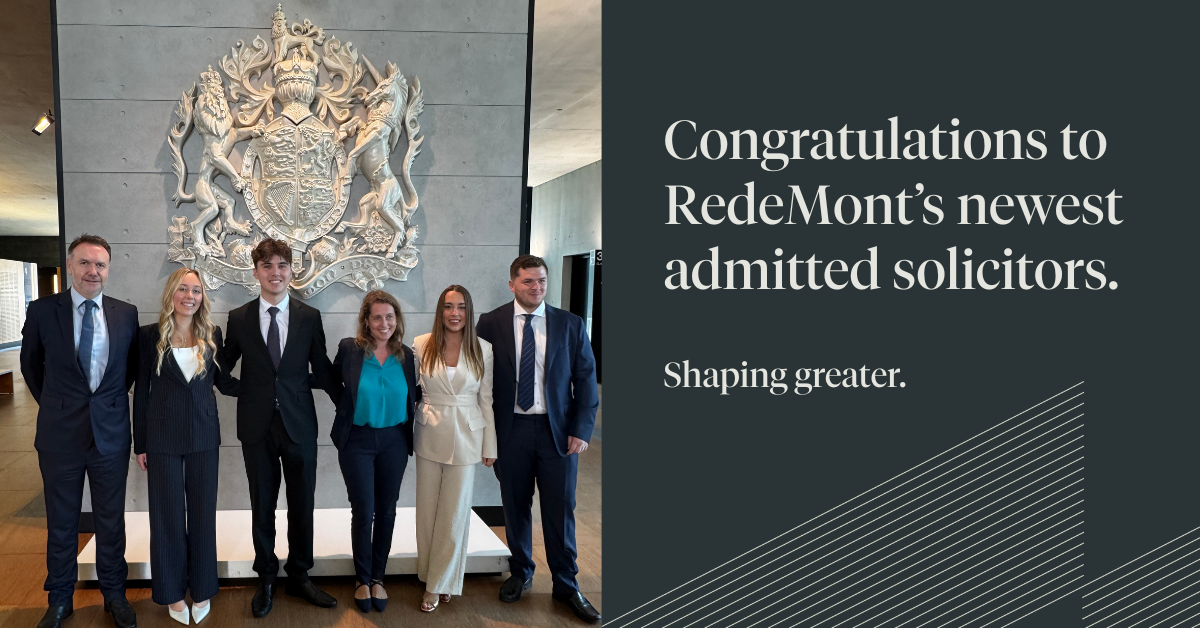 Congratulations to RedeMont's newest admitted solicitors. - RedeMont